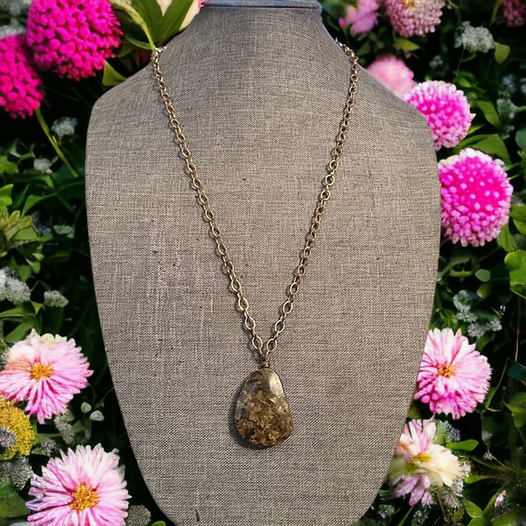 Vintage | Jewelry | Vintage Granite Stone Pendant Necklace | Poshmark